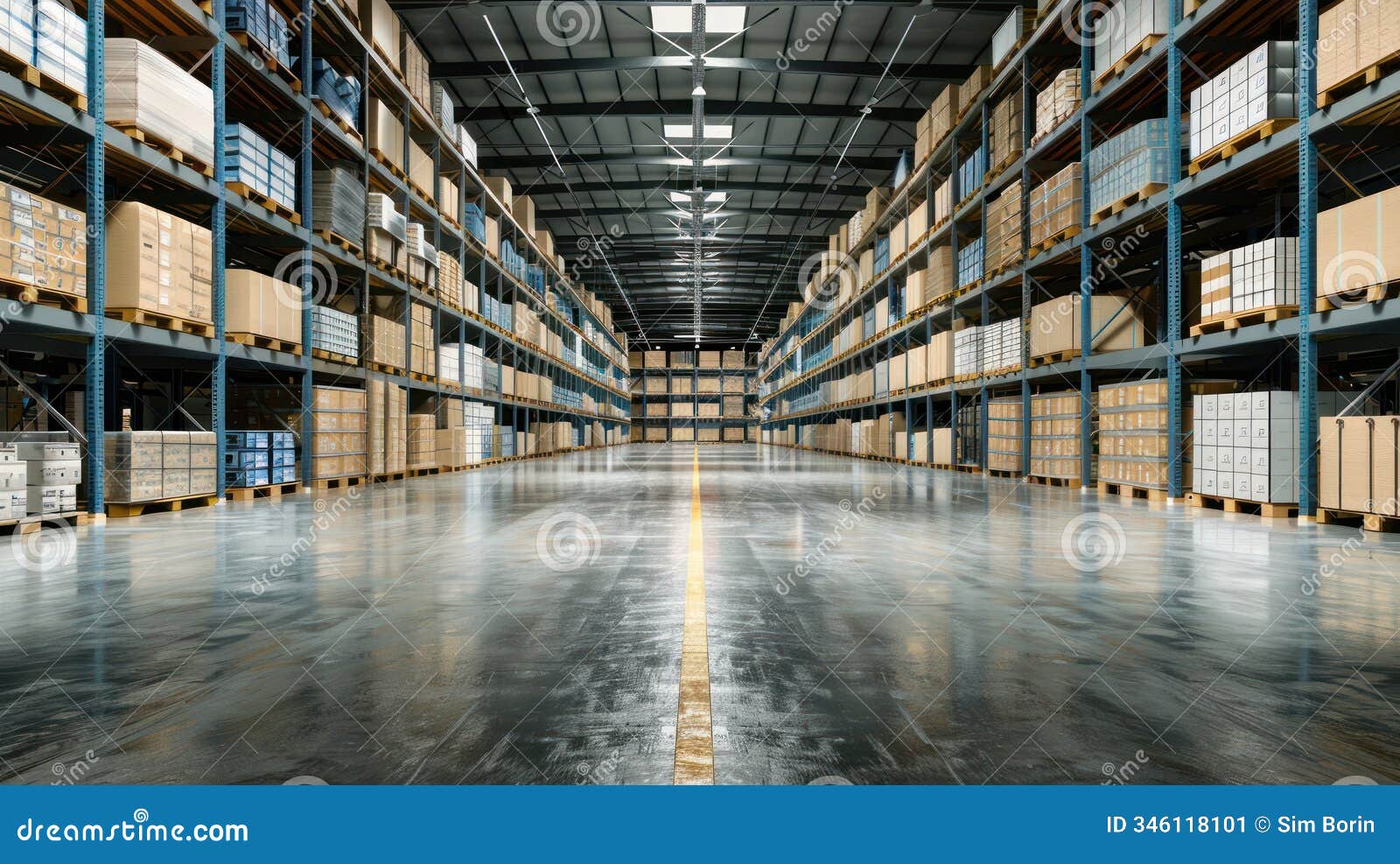 Large-scale Distribution Warehouse for Logistics Stock Illustration ...