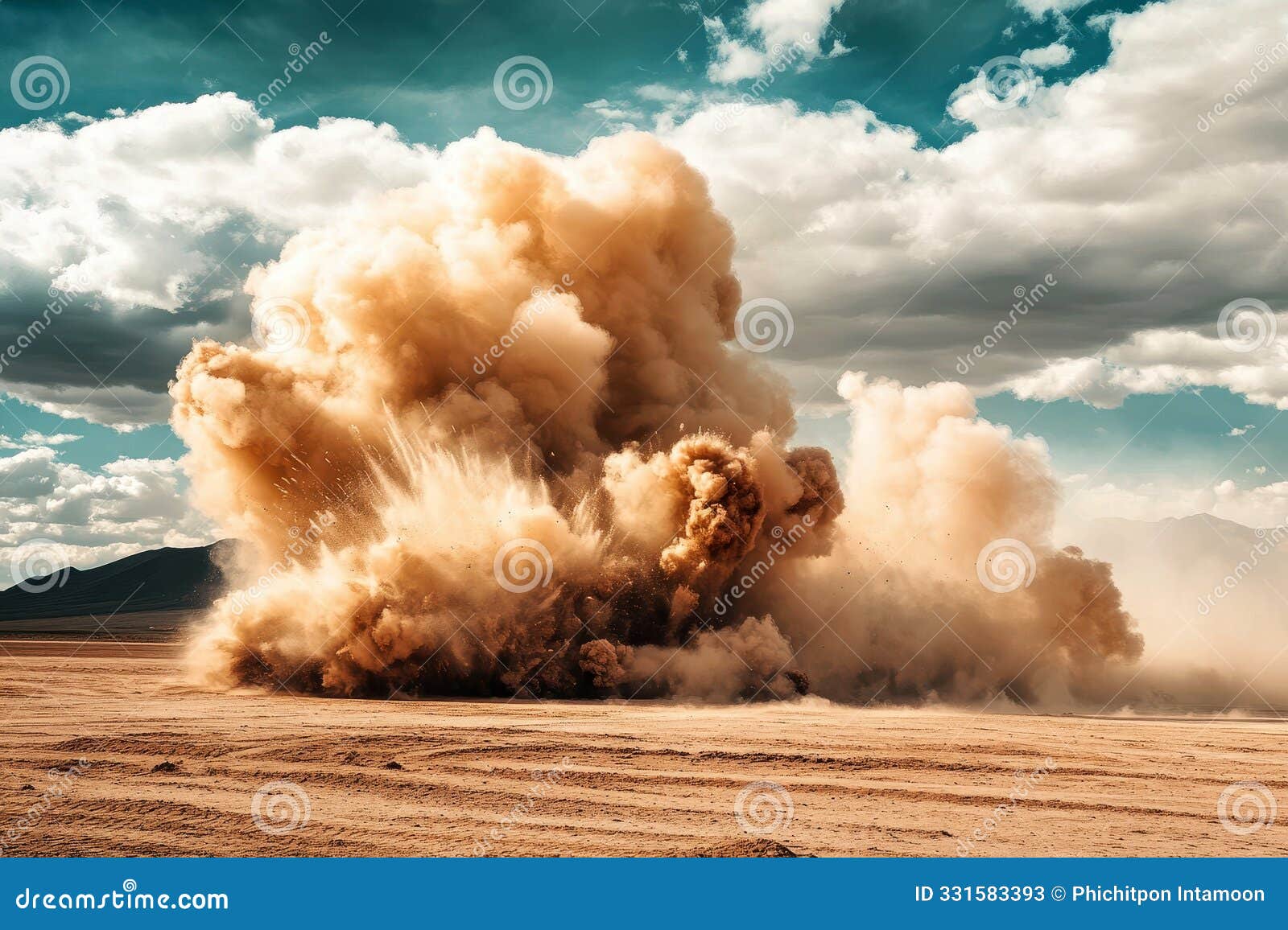 Large Scale Explosion in a Desert Environment. Stock Image - Image of ...
