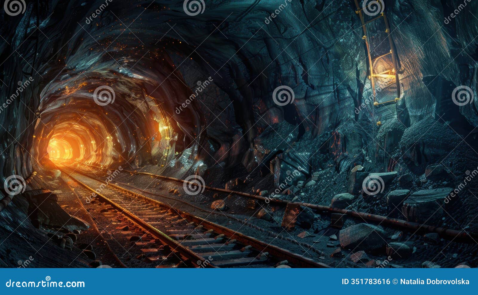 Large-scale Mining Concept with Excavation Machinery and Workers at an ...