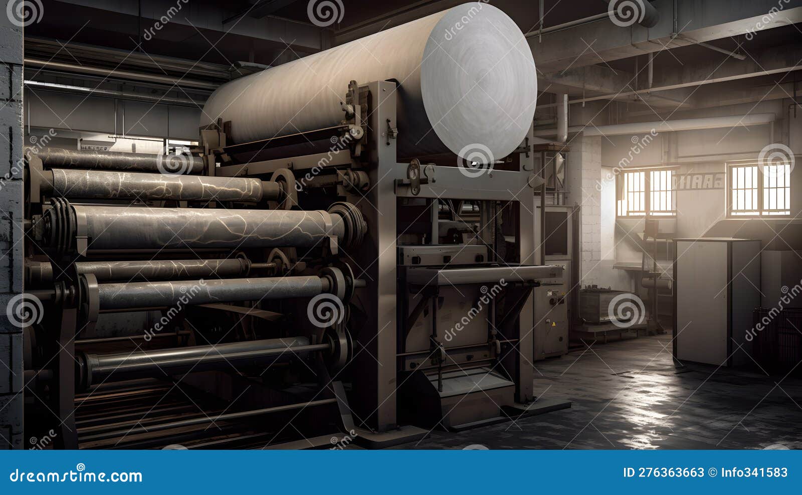 A Large-scale Printing Press with Rolls of Paper Feeding Created with ... A Large-scale Printing Press with Rolls of Paper Feeding Created with ...