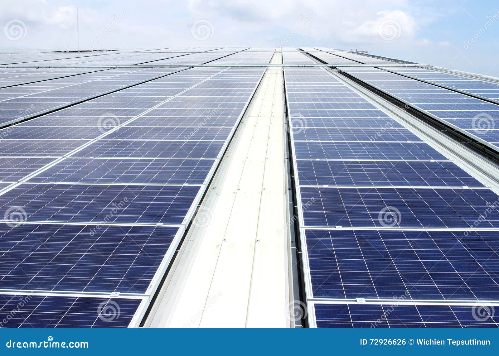 Large Scale Rooftop Solar PV System Stock Photo - Image of power, roof ...