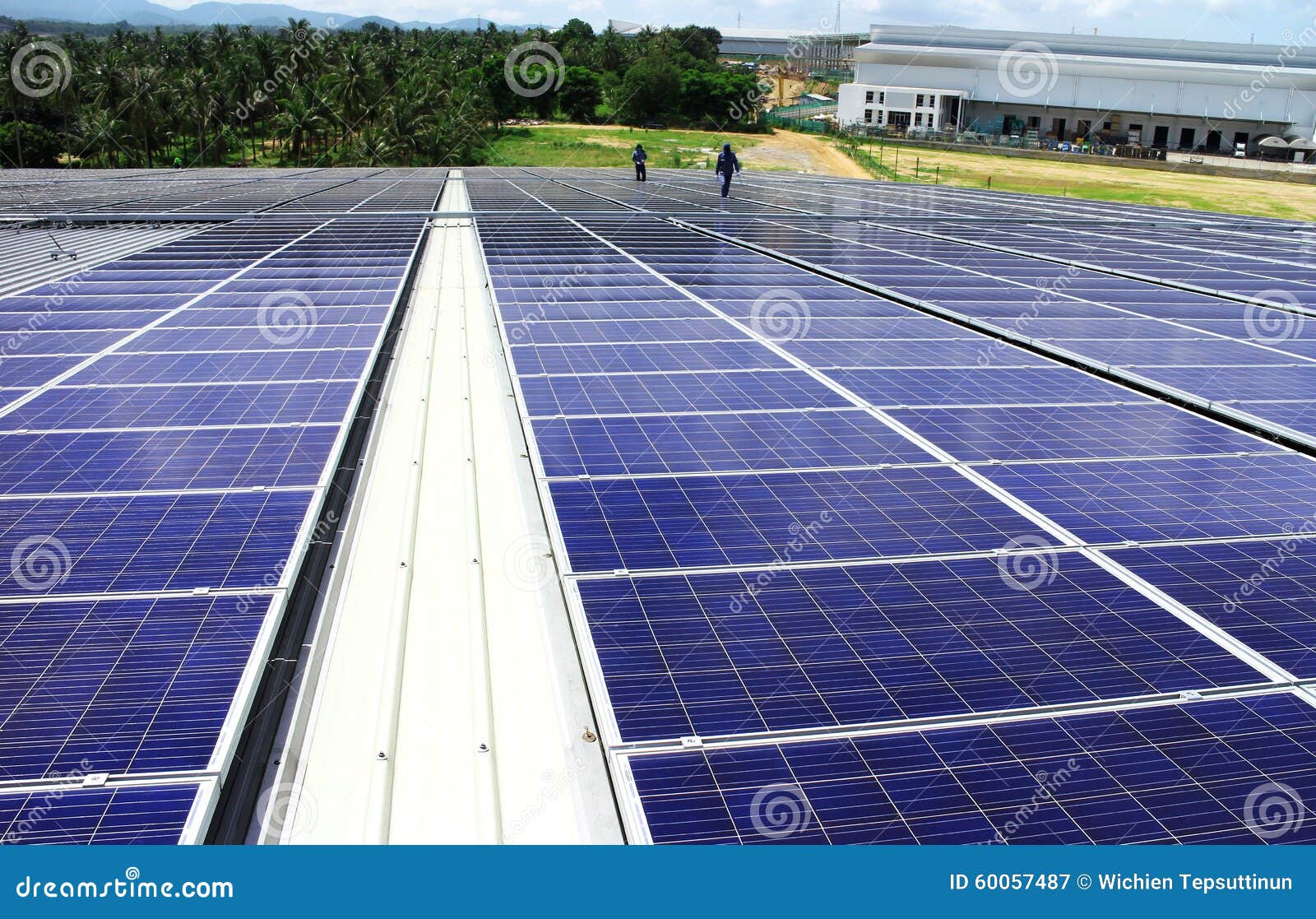 Large Scale Rooftop Solar PV System Stock Image - Image of energy ...