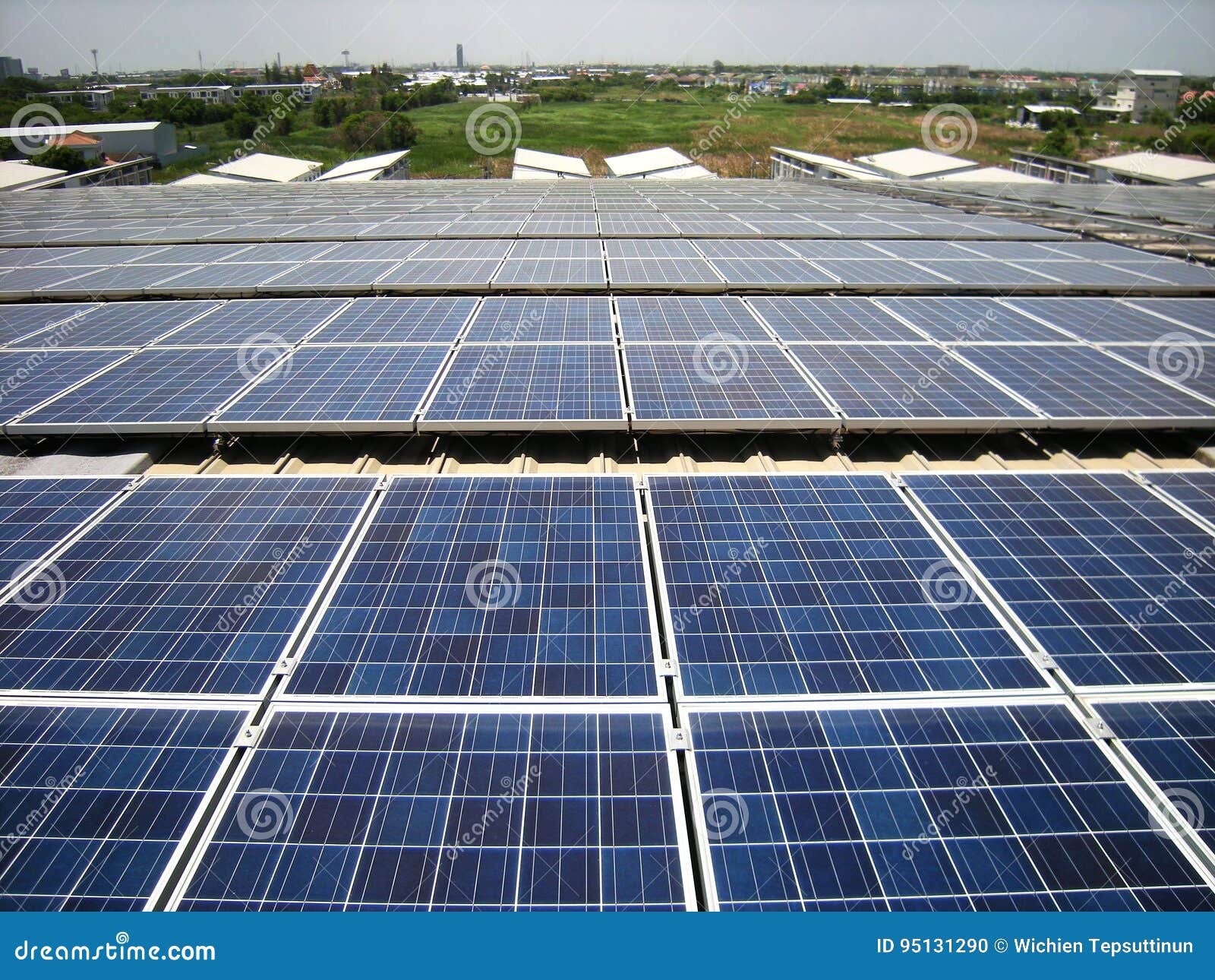 Large Scale Solar PV Rooftop System Stock Photo - Image of electricity ...