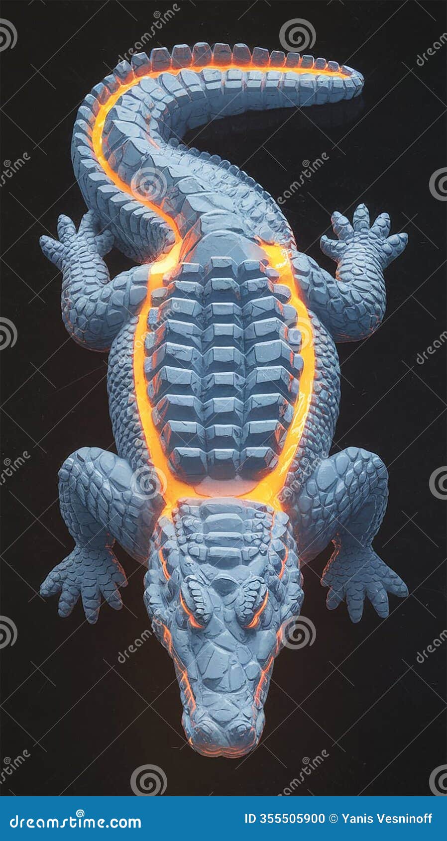 A Alligator Sculpted from a Harmonious Combination of Cold, Unbending ...