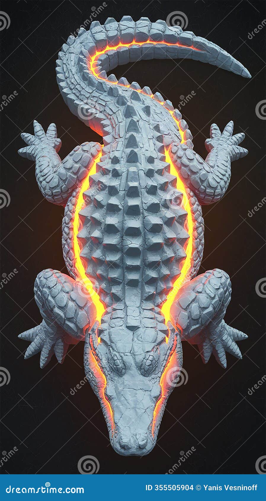 A Alligator Sculpted from a Harmonious Combination of Cold, Unbending ...