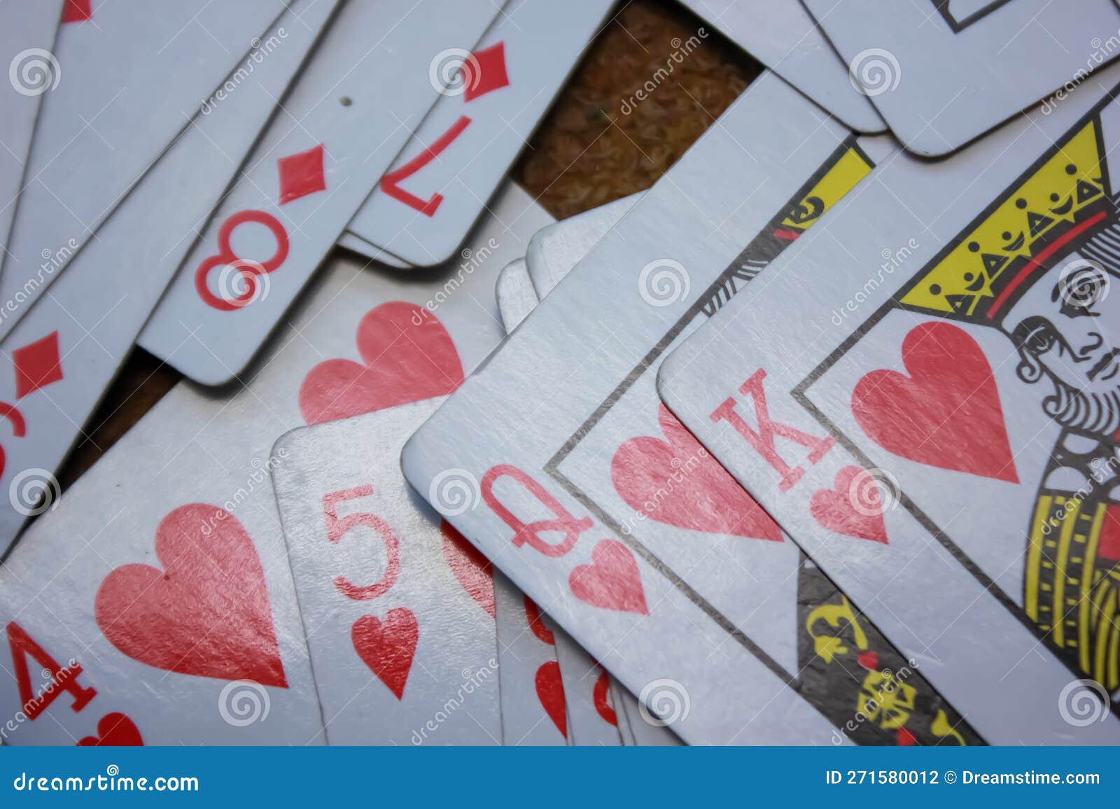 A Large Scattering of Playing Cards Stock Photo - Image of circle ...