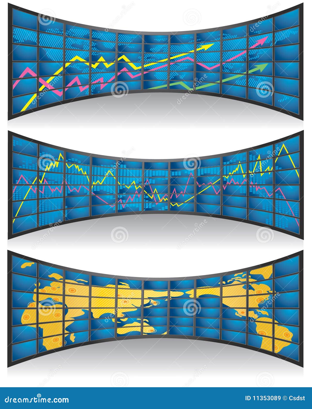 Large-screen. stock vector. Illustration of monitor, backdrop - 11353089