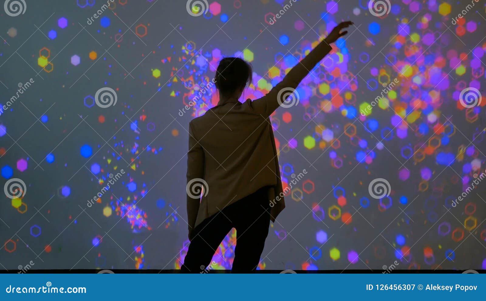 Large Screen Augmented Reality Experience Stock Image - Image of future ...
