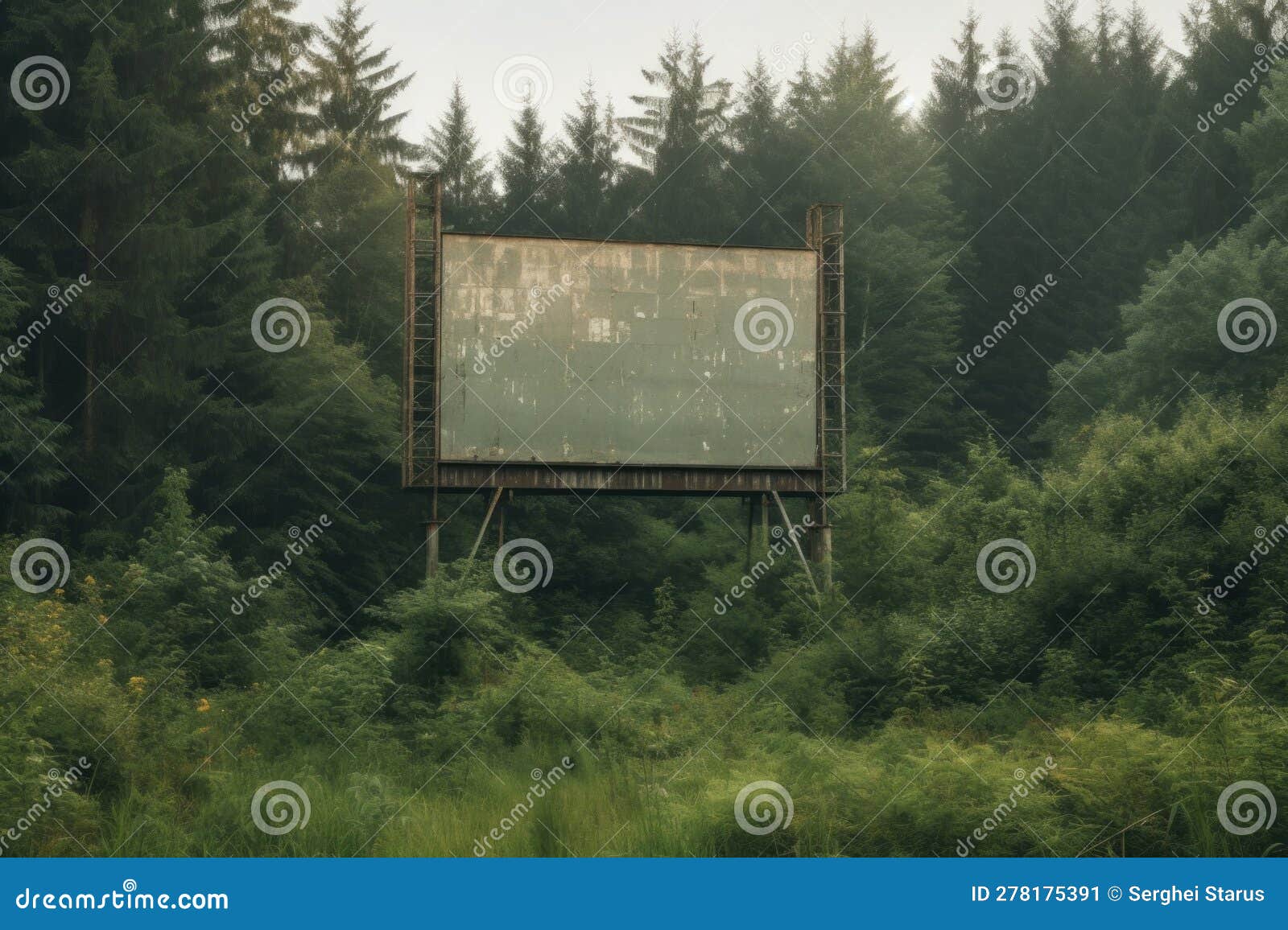 A Large Screen in the Middle of a Forest. Generative AI Image. Stock ...
