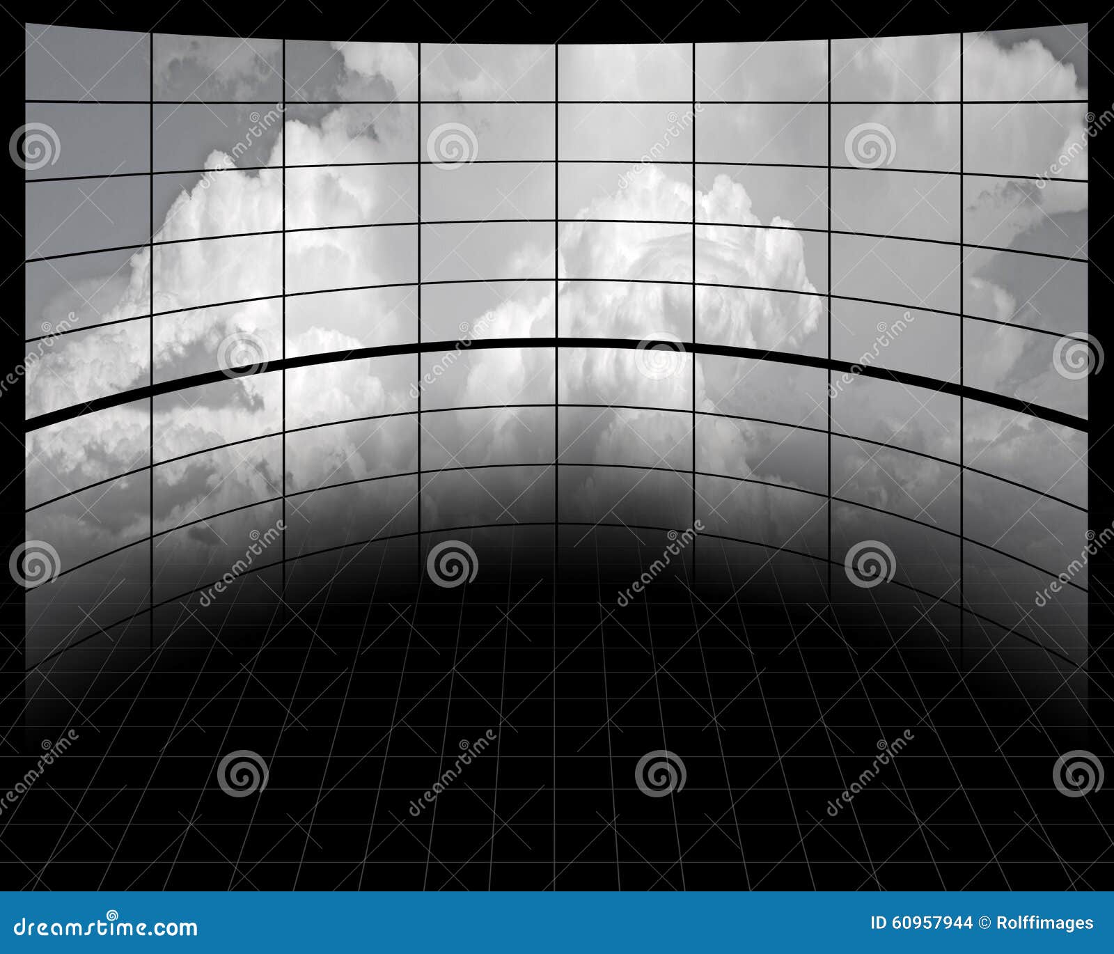 Large Screens with Clouds stock illustration. Illustration of ...
