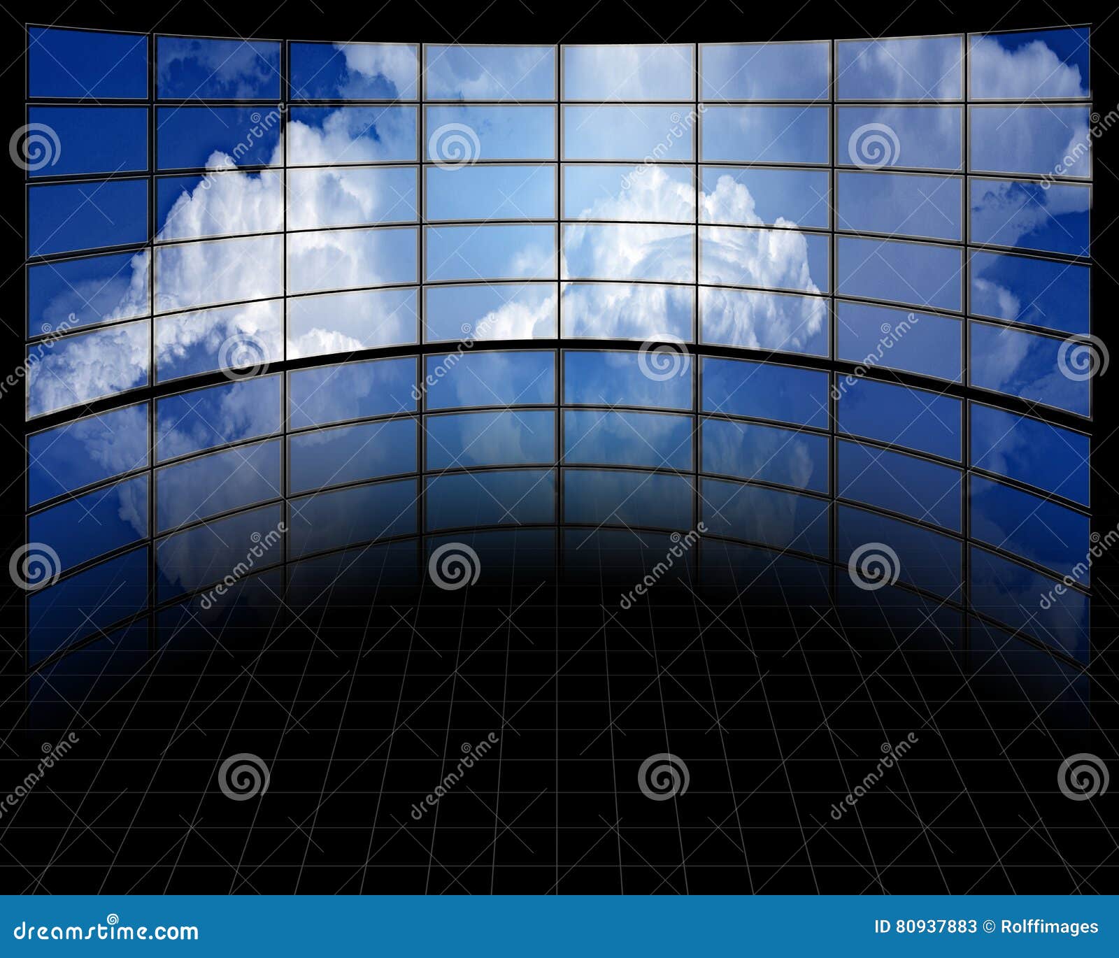 Large Screens with Clouds stock illustration. Illustration of ...