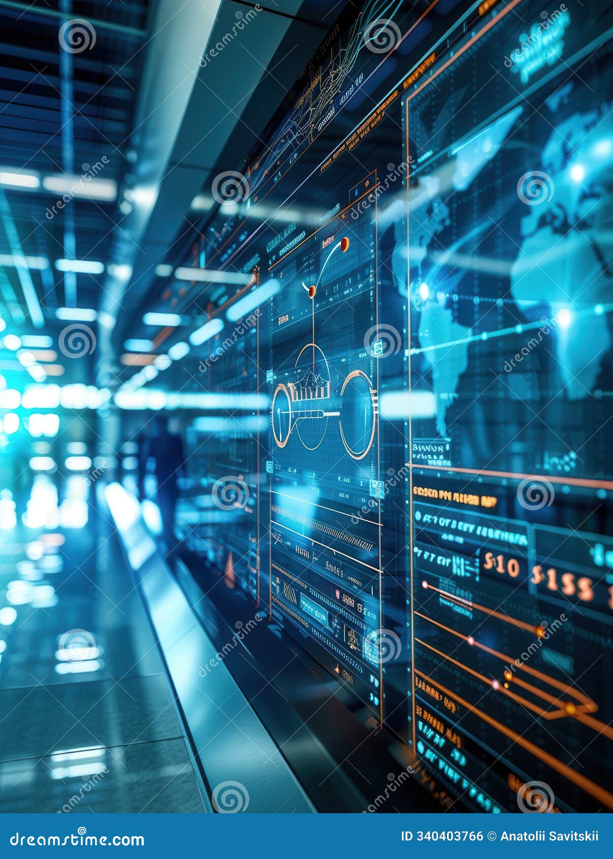 Large Screens in a Logistics Control Center Display Real-time Delivery ...