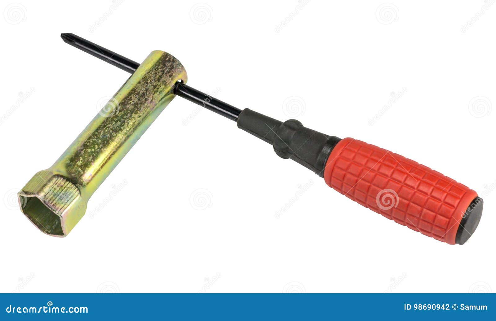Large screwdriver on white stock photo. Image of isolated - 98690942