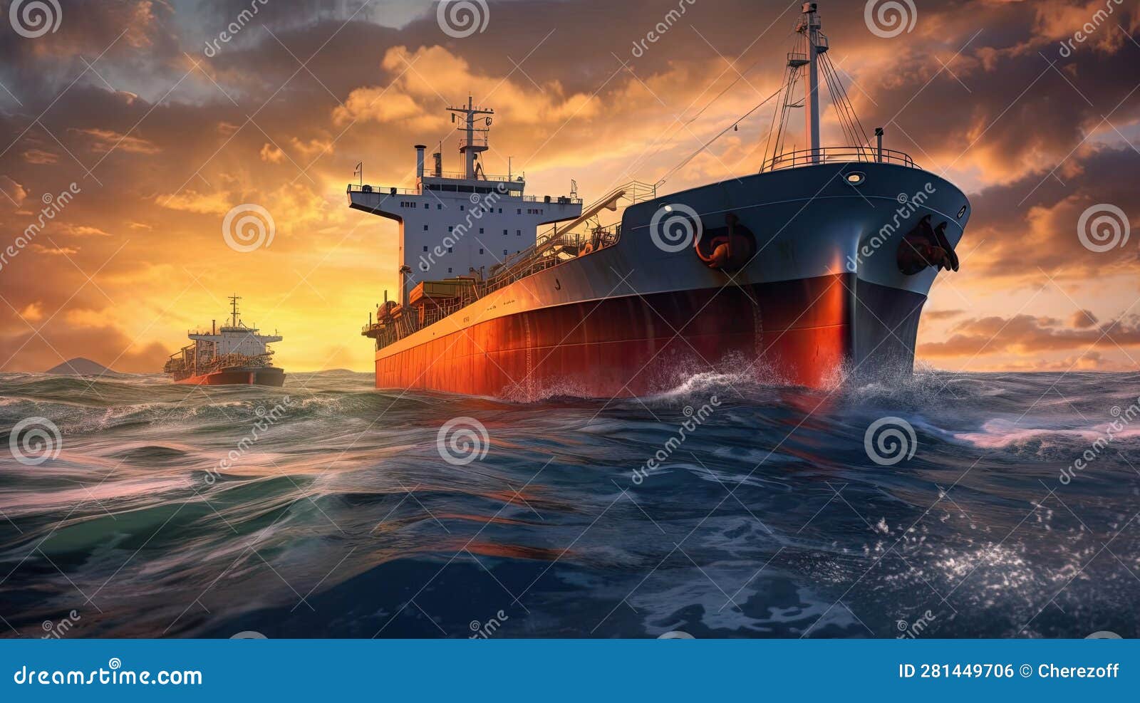 Large Sea Tanker for Transporting Oil Stock Illustration - Illustration ...
