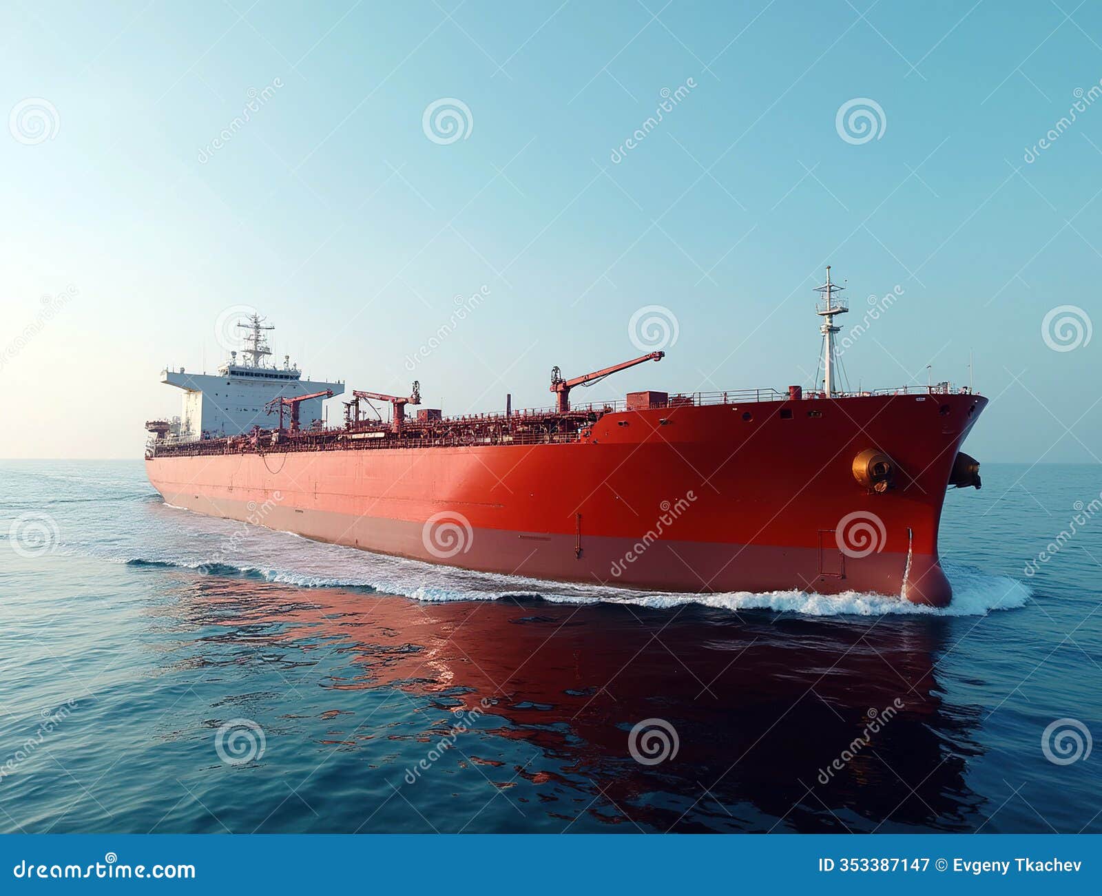 Large Sea Tanker for Transporting Oil Floats into Sea Stock ...