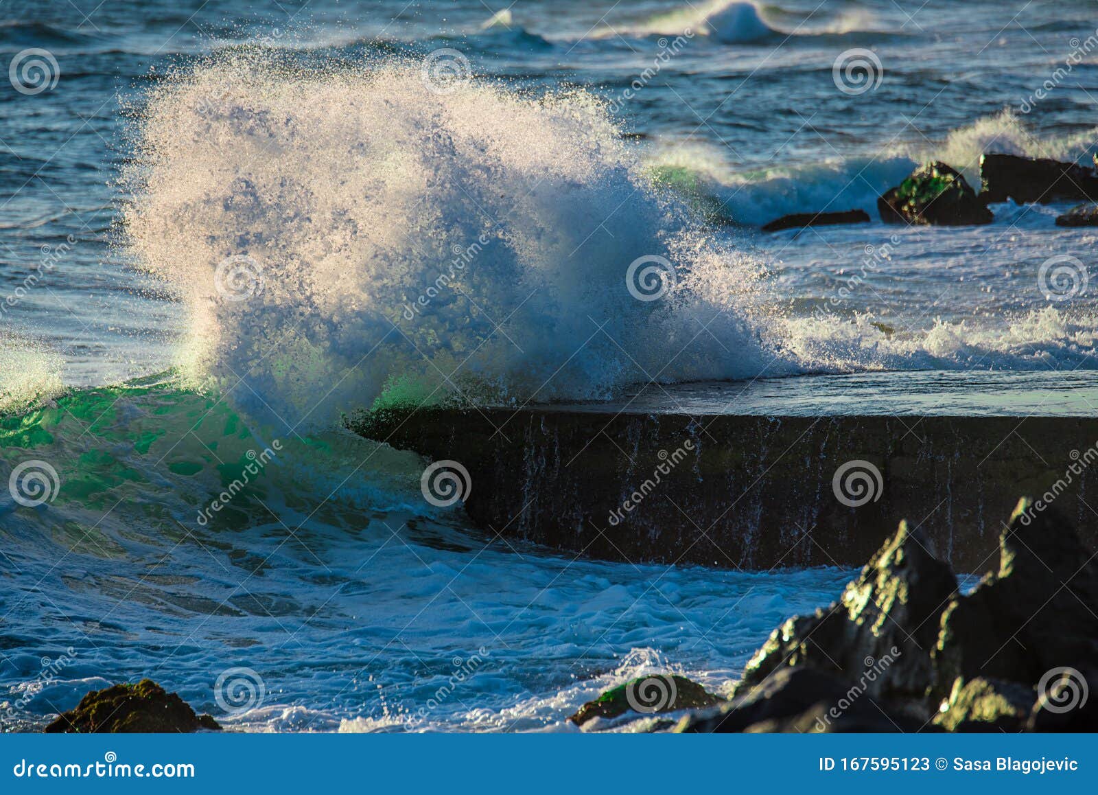Large sea waves stock image. Image of scenic, shore - 167595123