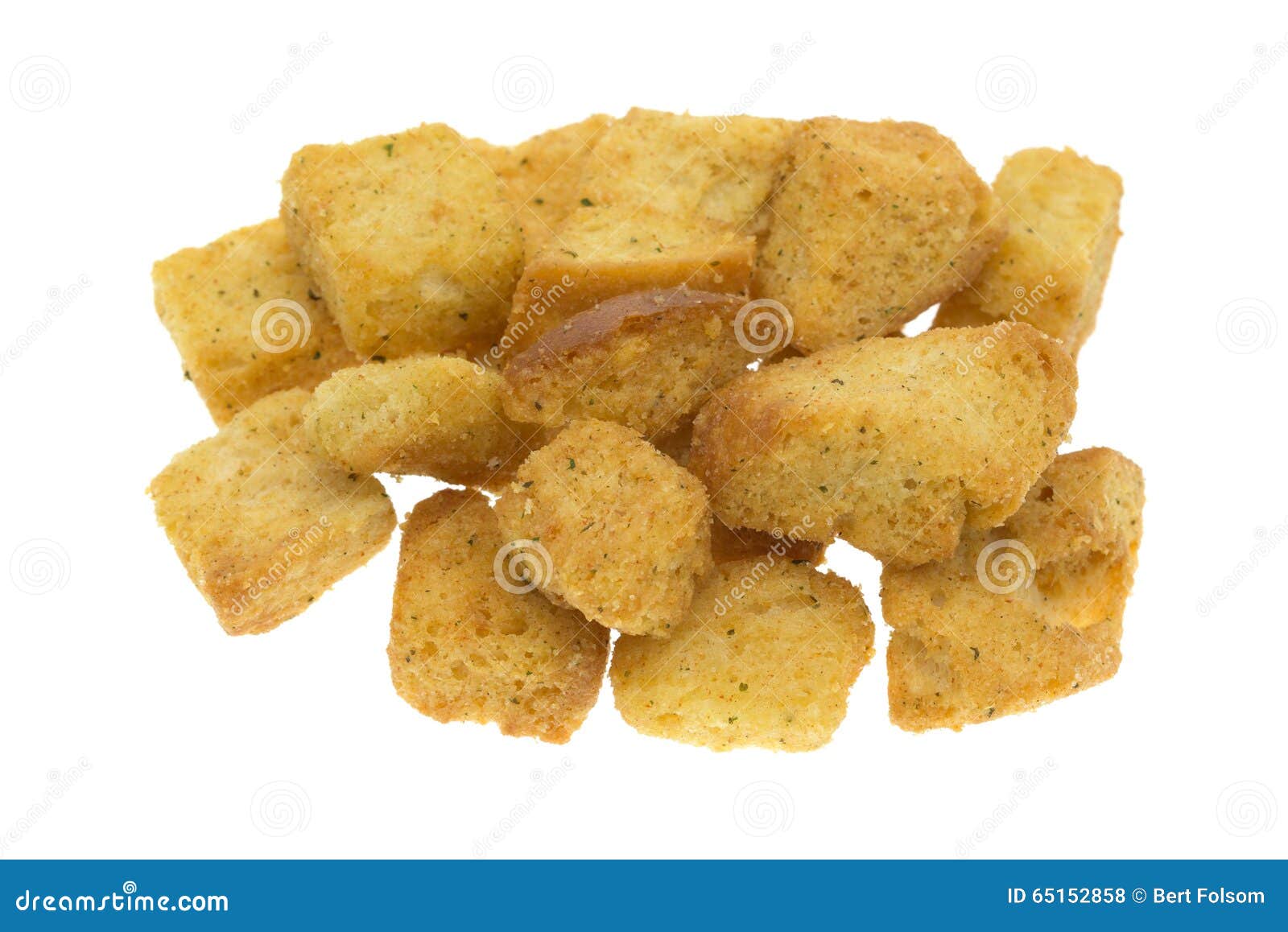 Large Seasoned Croutons on a White Background Stock Photo - Image of ...