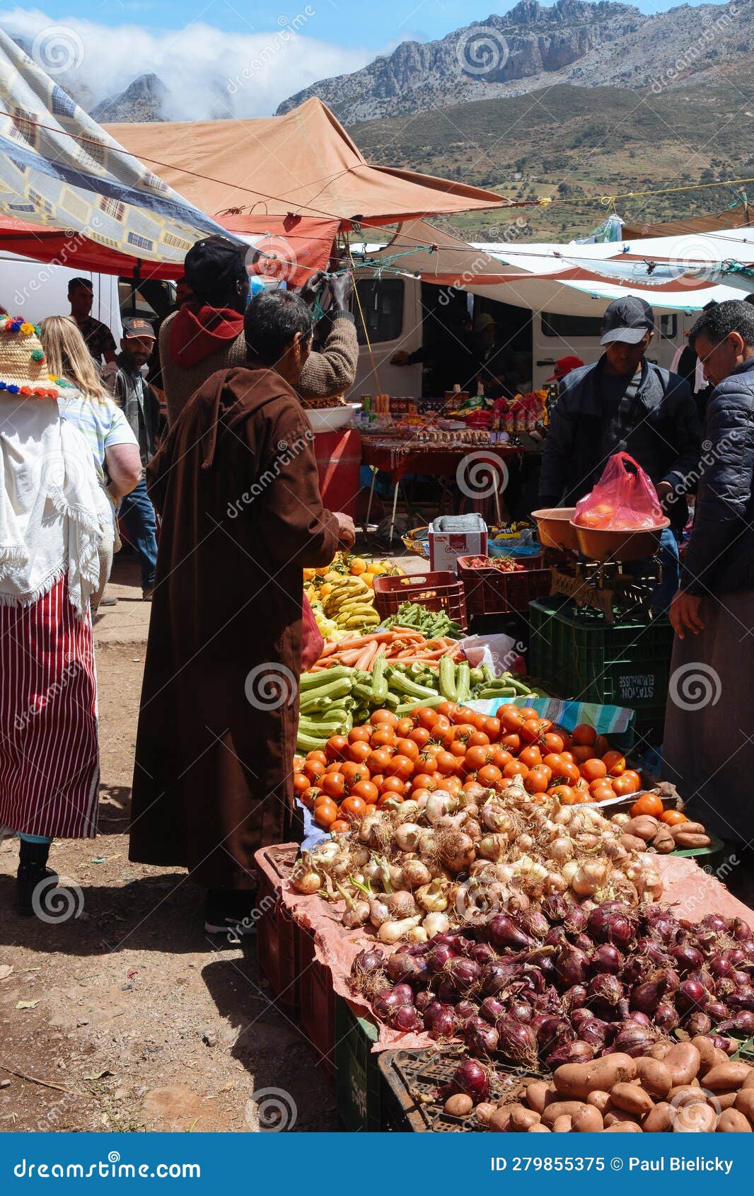 A Large Selection of Vegetables in a Small Village in Morocco ...