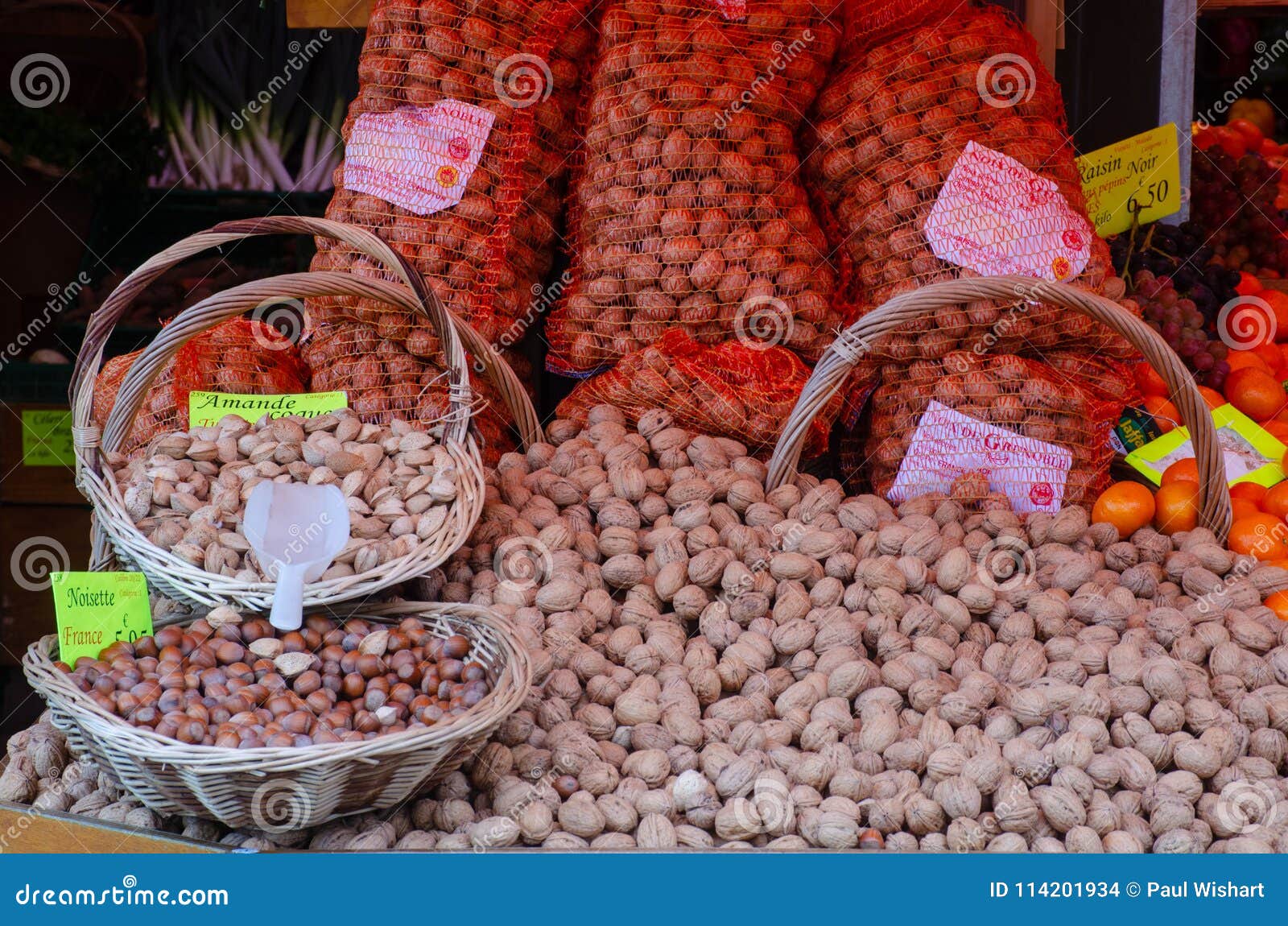 Large Selection of Nuts for Sale Stock Photo - Image of food, shop ...