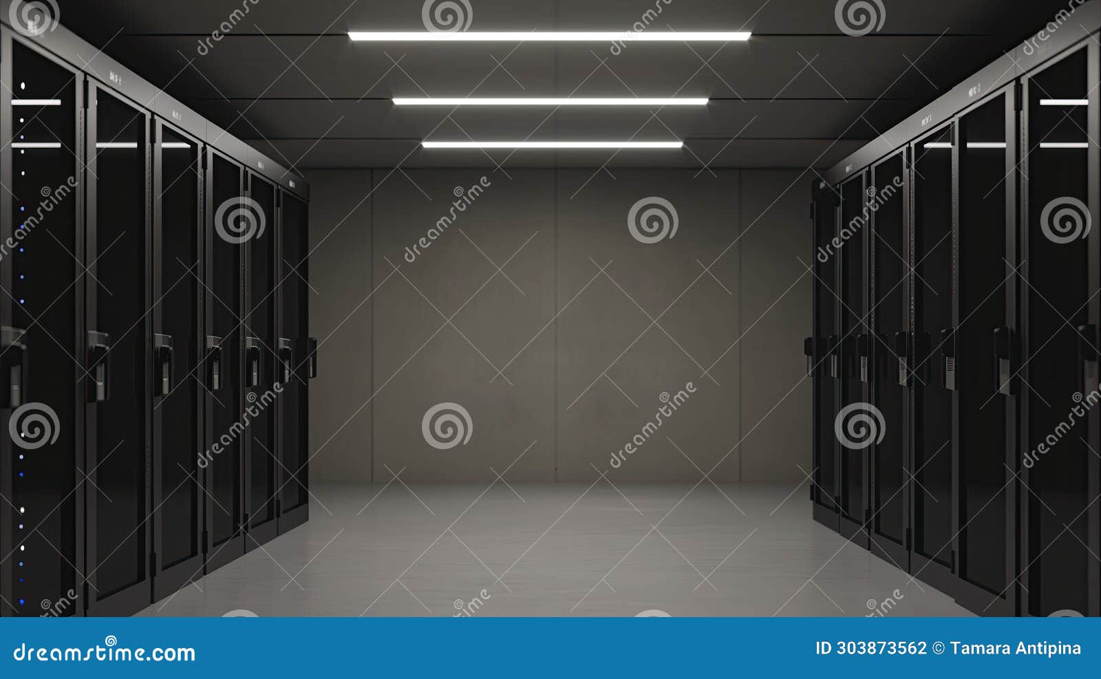 Large Server Room. a Special Room for Placing Company Servers. No ...