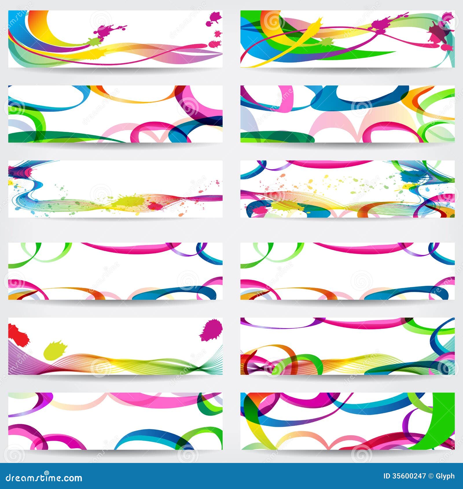 Large Set of Abstract Colorful Web Banners Stock Vector - Illustration ...