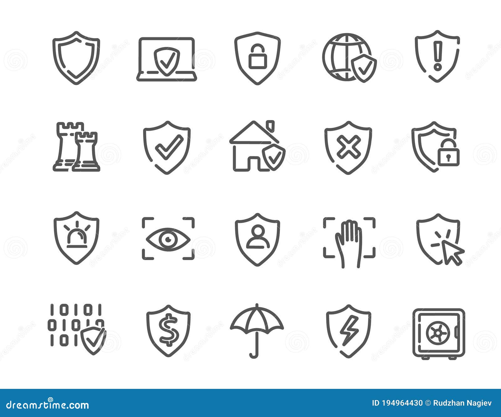 Large Set of Defence Icons or Badges Stock Vector - Illustration of ...