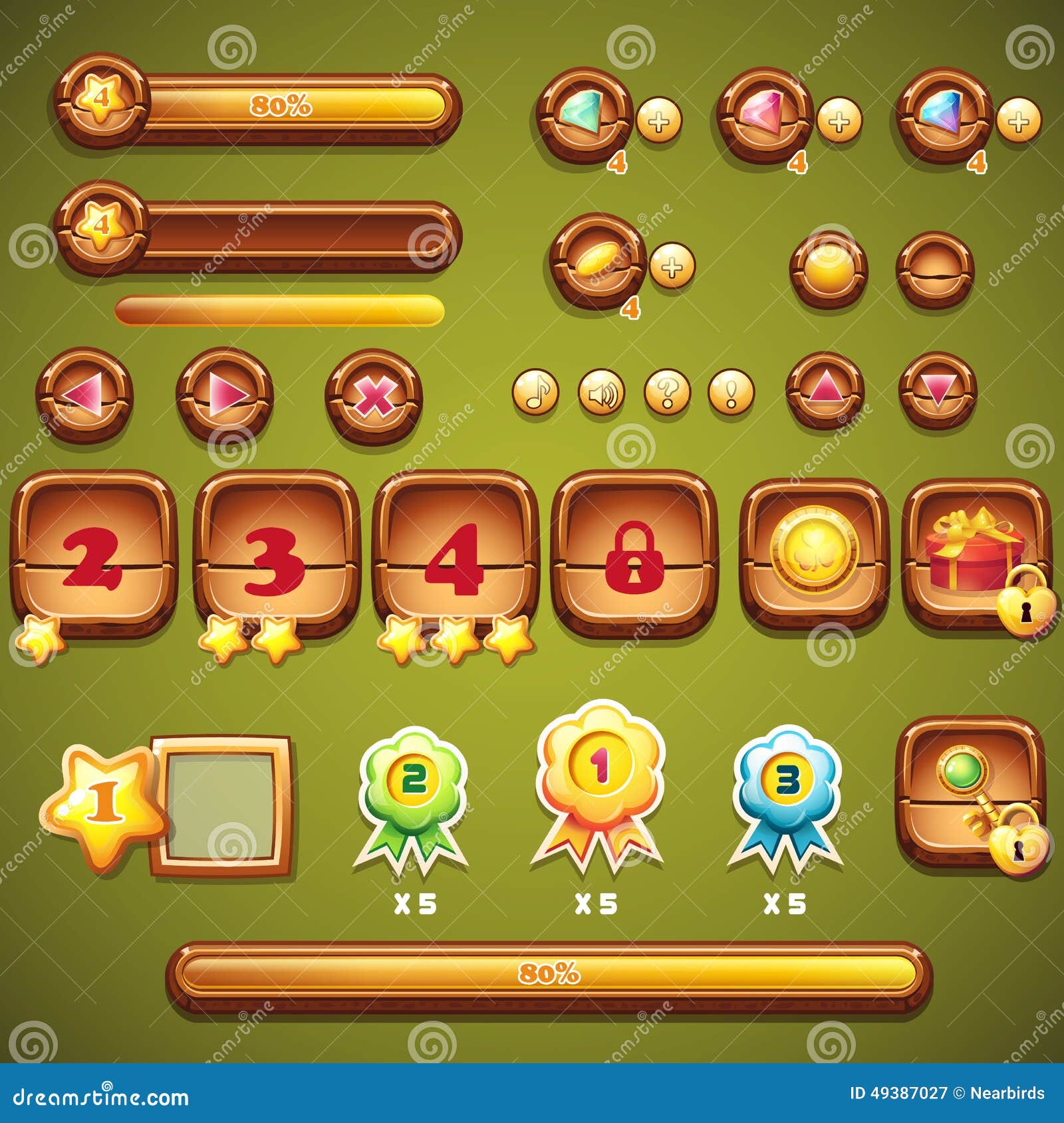 A Large Set of Boosters, Progress Bars, Frames, Buttons in the T Stock ...