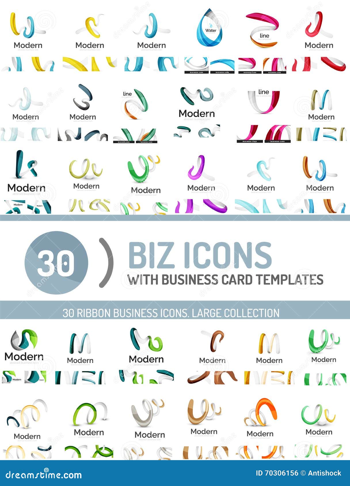 Large Set of Business Line Logos Stock Illustration - Illustration of ...