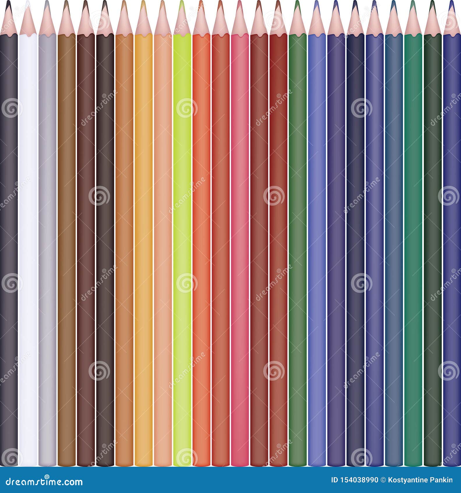 Large Set of Colored Pencils Stock Vector - Illustration of drawing ...