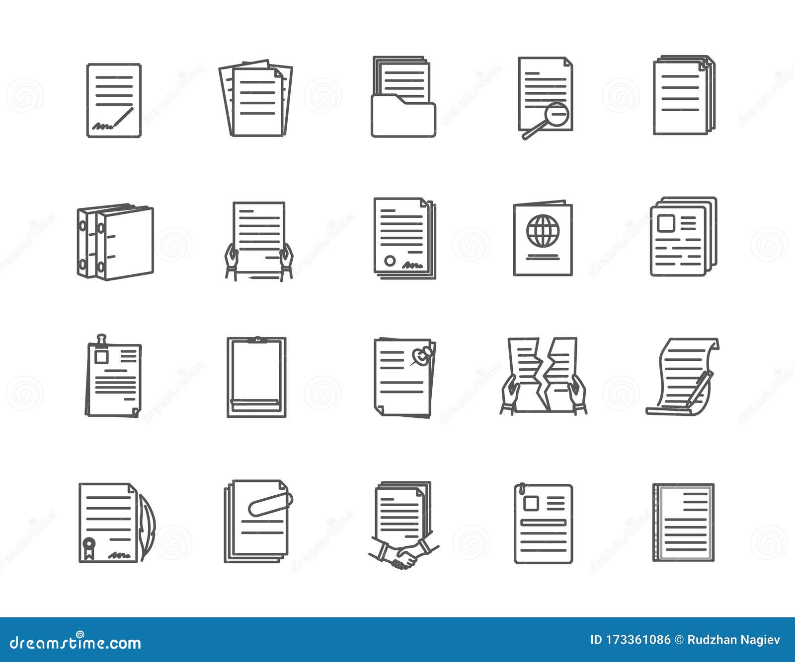 Large Set of Document Icons with Different Layouts Stock Vector ...