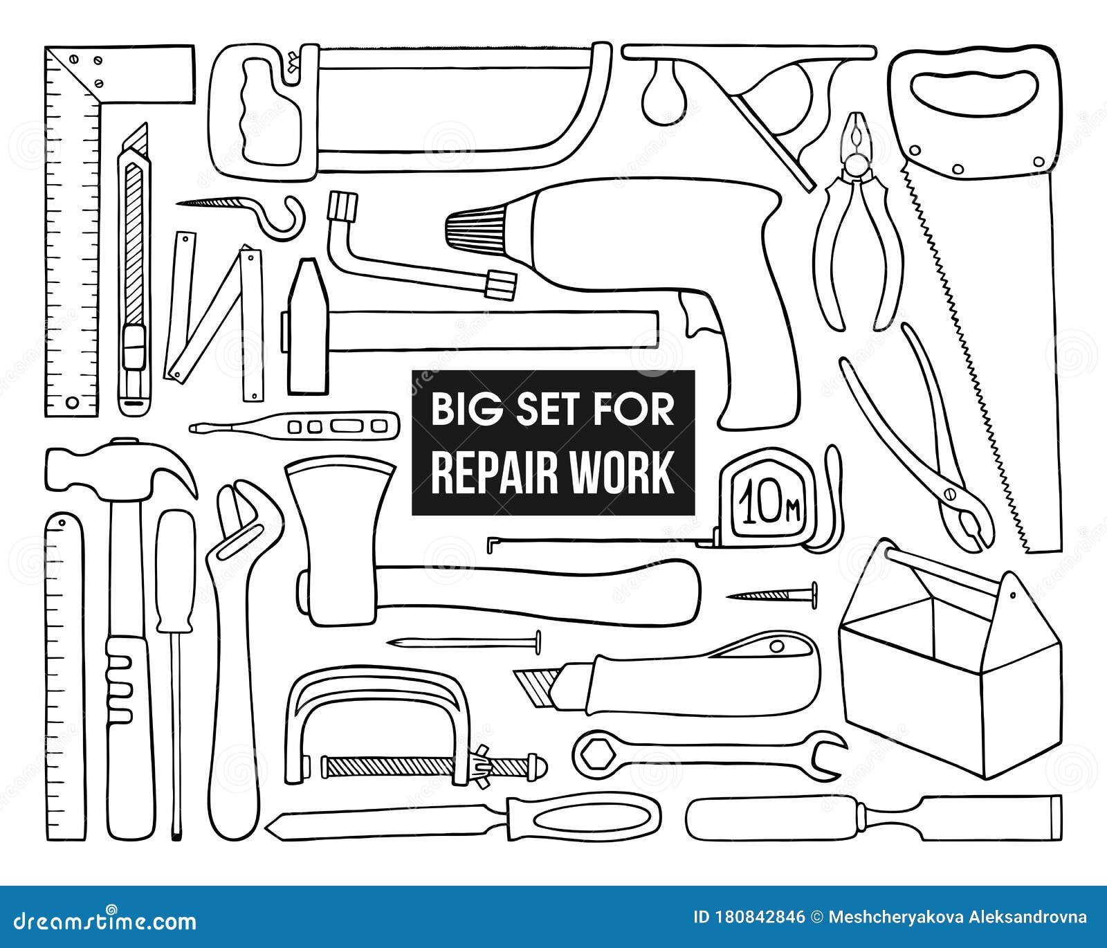 SET for REPAIRS AROUND the HOUSE on a WHITE BACKGROUND Stock Vector ...