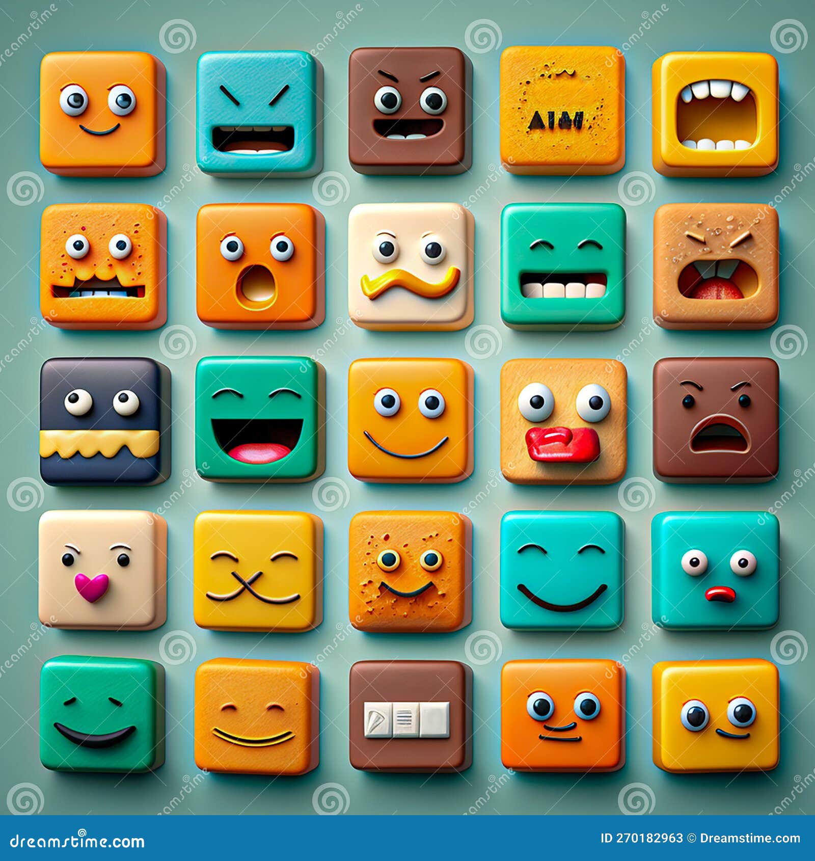 A Large Set of Emojis of Different Shapes. Express Different Emotions ...