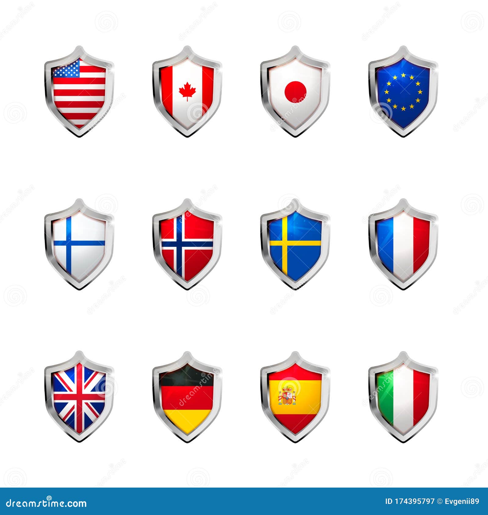 Flags Of Sovereign States, Regions And Territories Cartoon Vector ...
