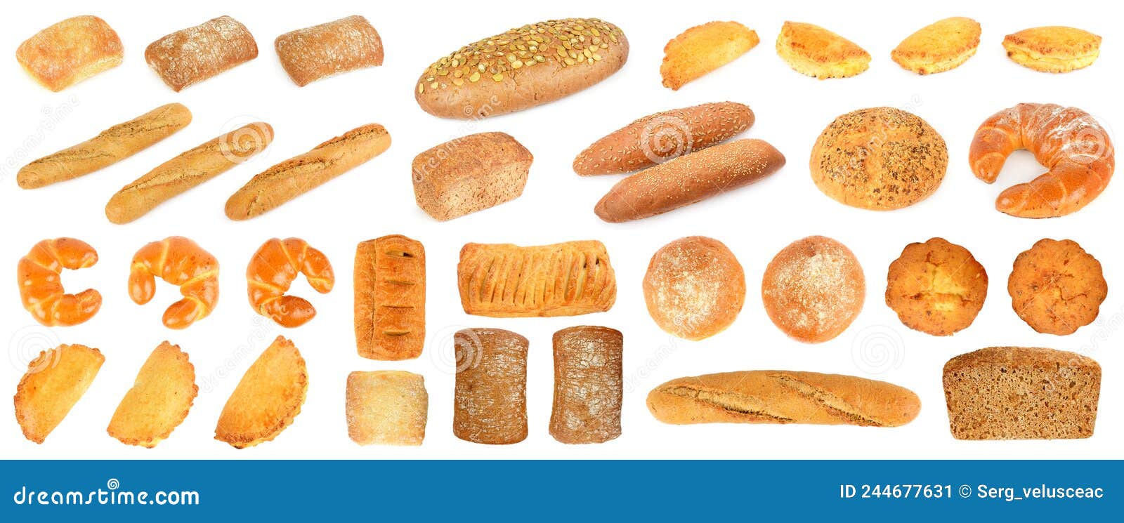 Large Set Fresh Bread Products Stock Image - Image of cake, loaf: 244677631