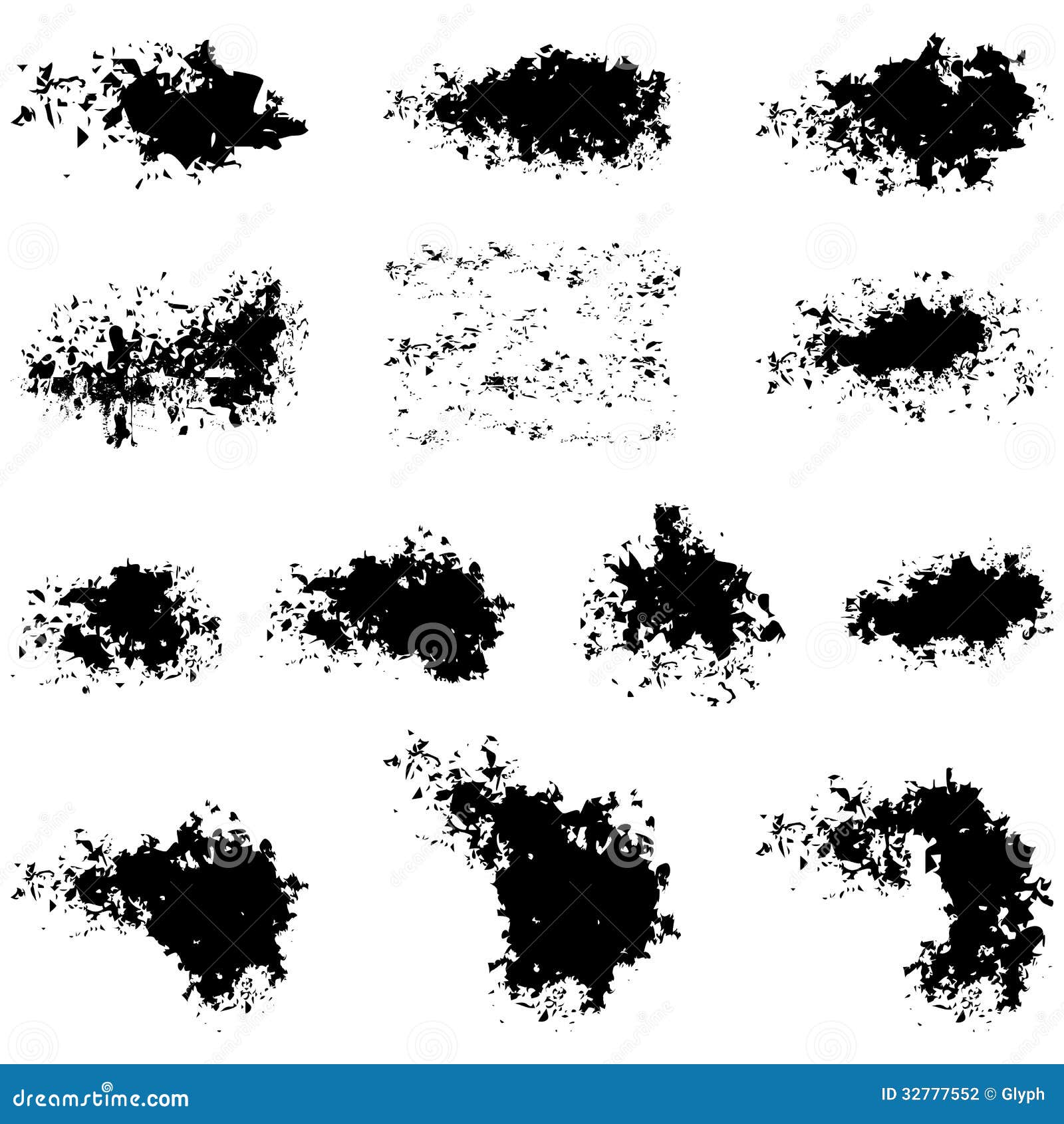 Large Set of Grunge Splatters Stock Vector - Illustration of shape ...