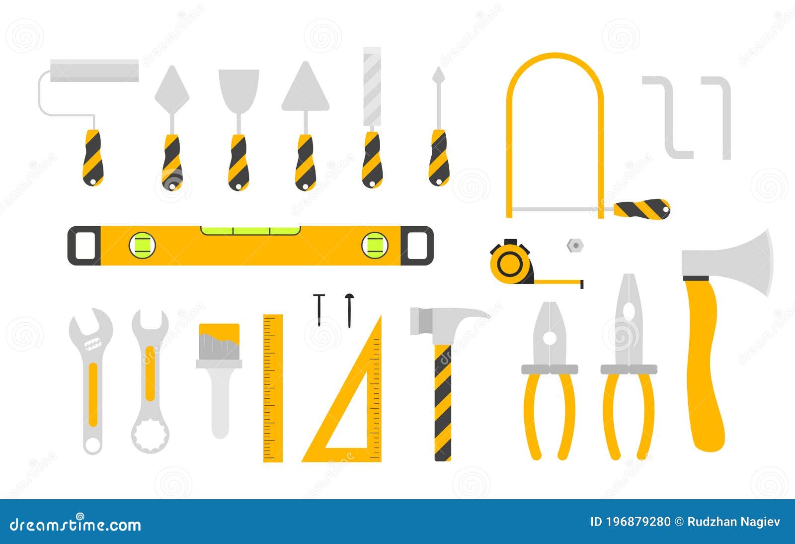Large Set of Hand Tool Icons Isolated on White Stock Vector ...