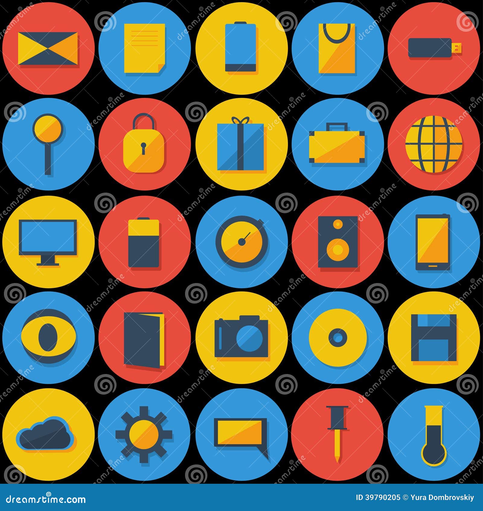 Large Set of Icons stock vector. Illustration of phone - 39790205