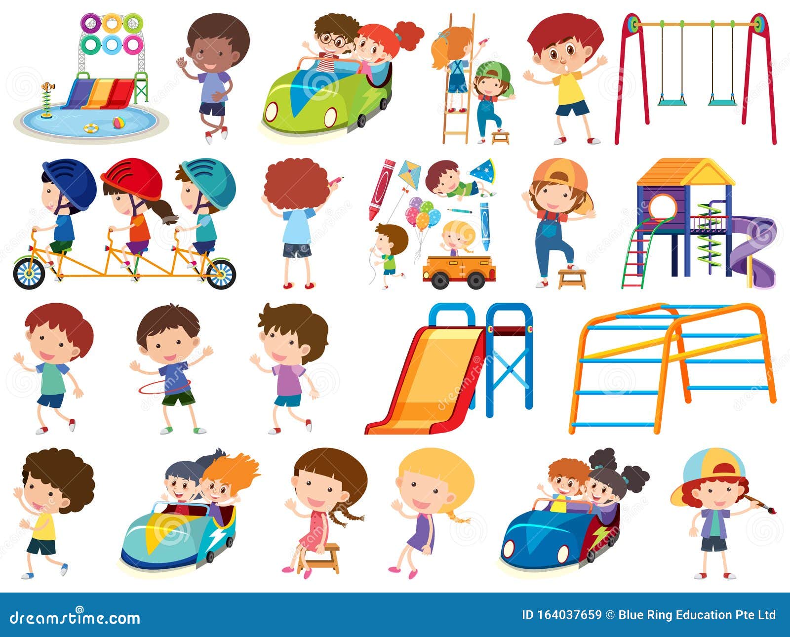 Large Set of Isolated Objects of Many Characters Stock Vector ...