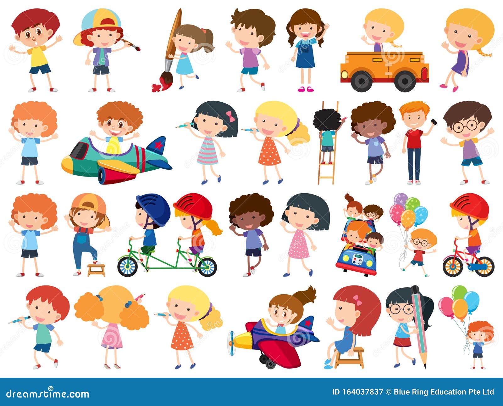 Large Set of Isolated Objects of Many Characters Stock Vector ...