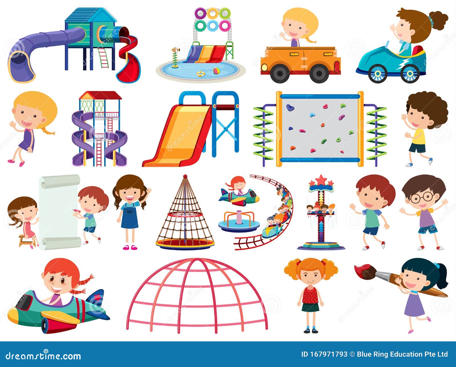 Large Set of Isolated Objects of Many Children Stock Vector ...