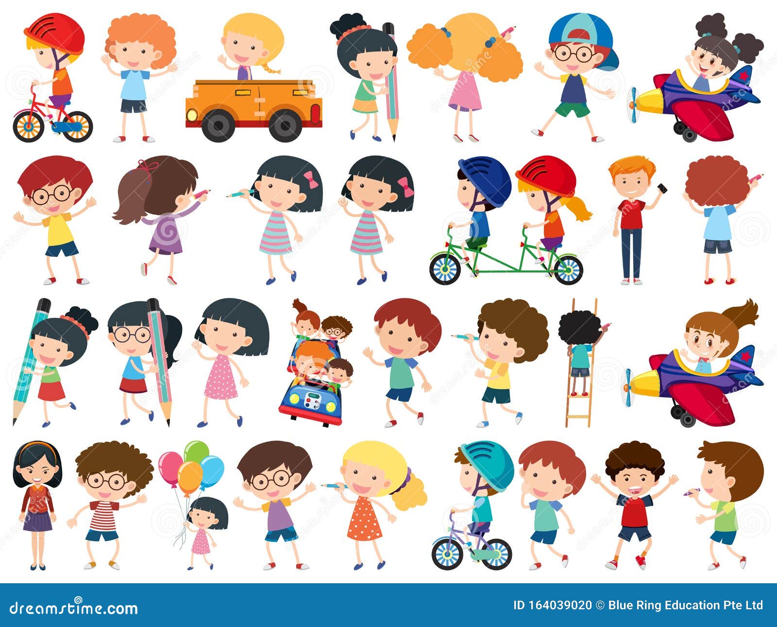 Large Set of Isolated Objects of Many Kids Stock Vector - Illustration ...