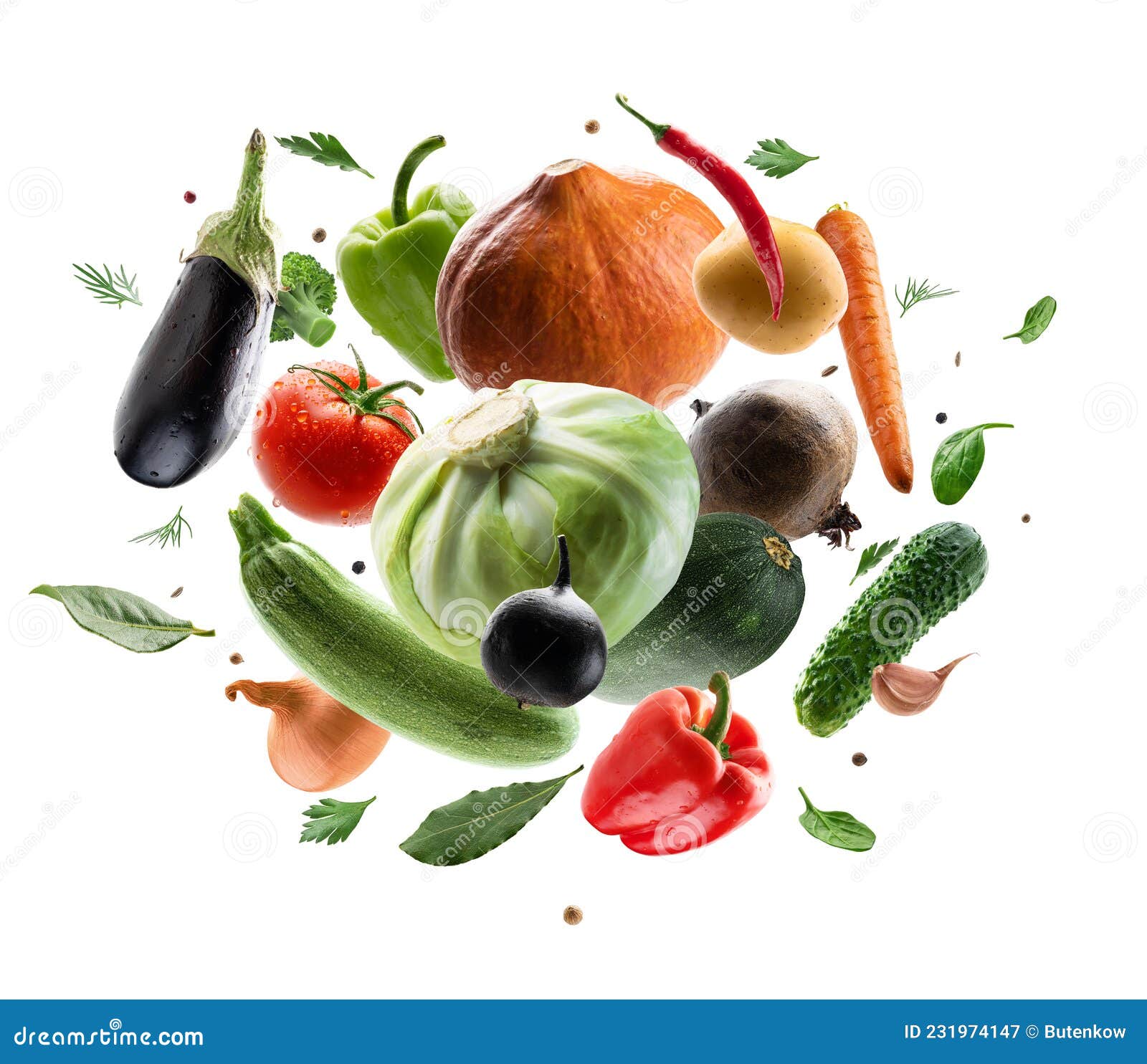 Large Set of Isolated Vegetables on a White Background Stock Image ...