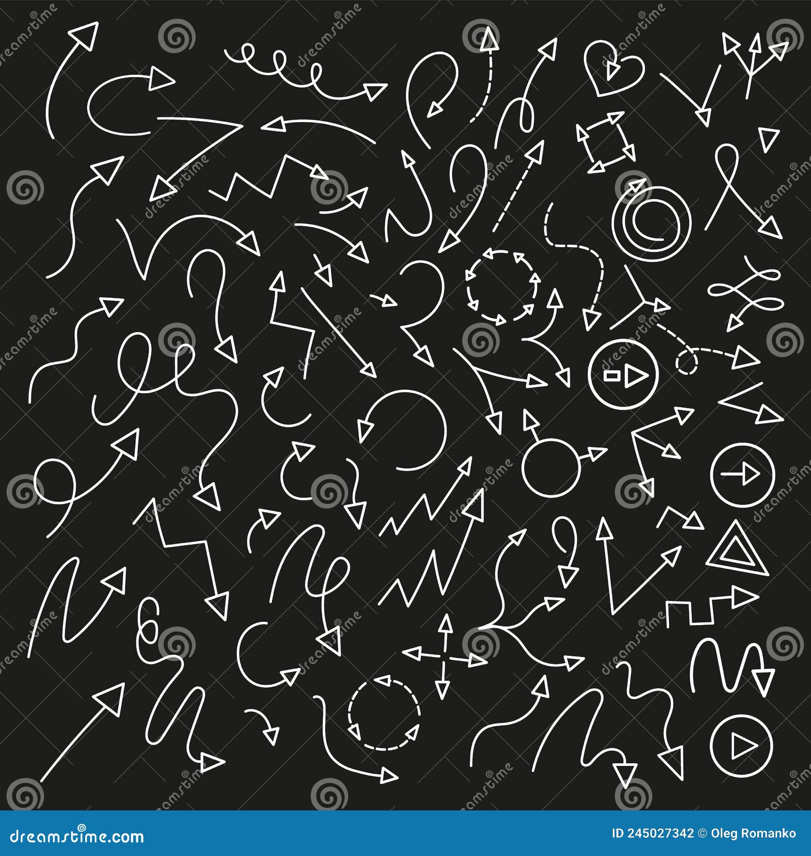 Large Set of Linear Arrows, Pointers and Icons Stock Vector ...