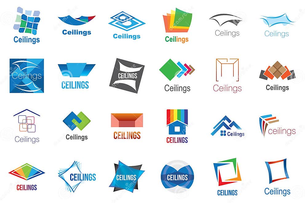 Large Set of Logos for Ceilings, Tiles Stock Illustration ...