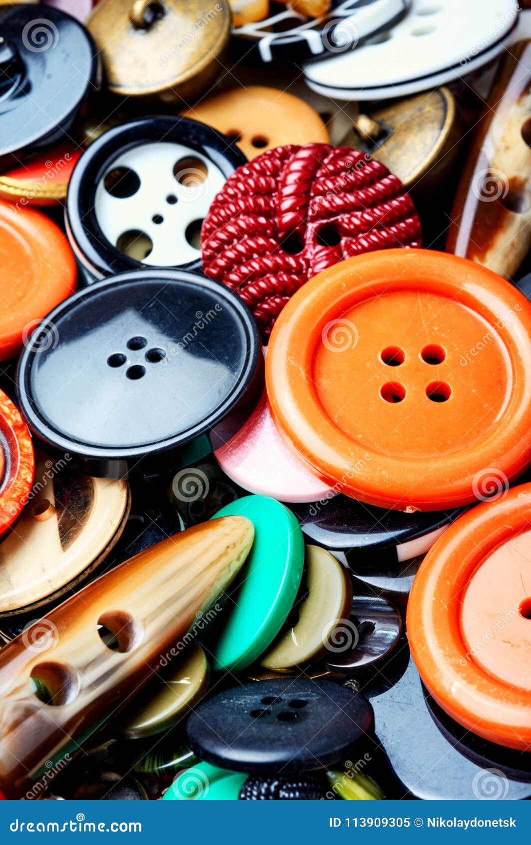 Assorted bright buttons stock image. Image of colorful - 113909305