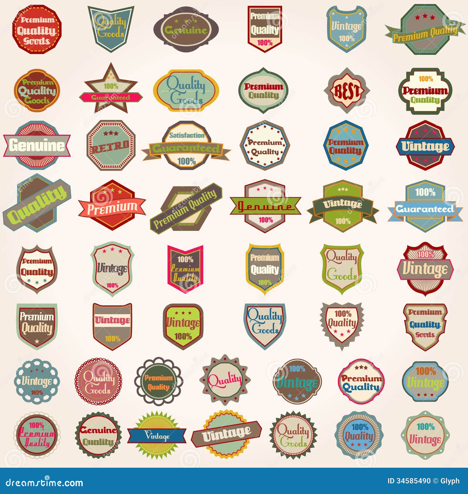Large set of retro labels stock vector. Illustration of shop - 34585490
