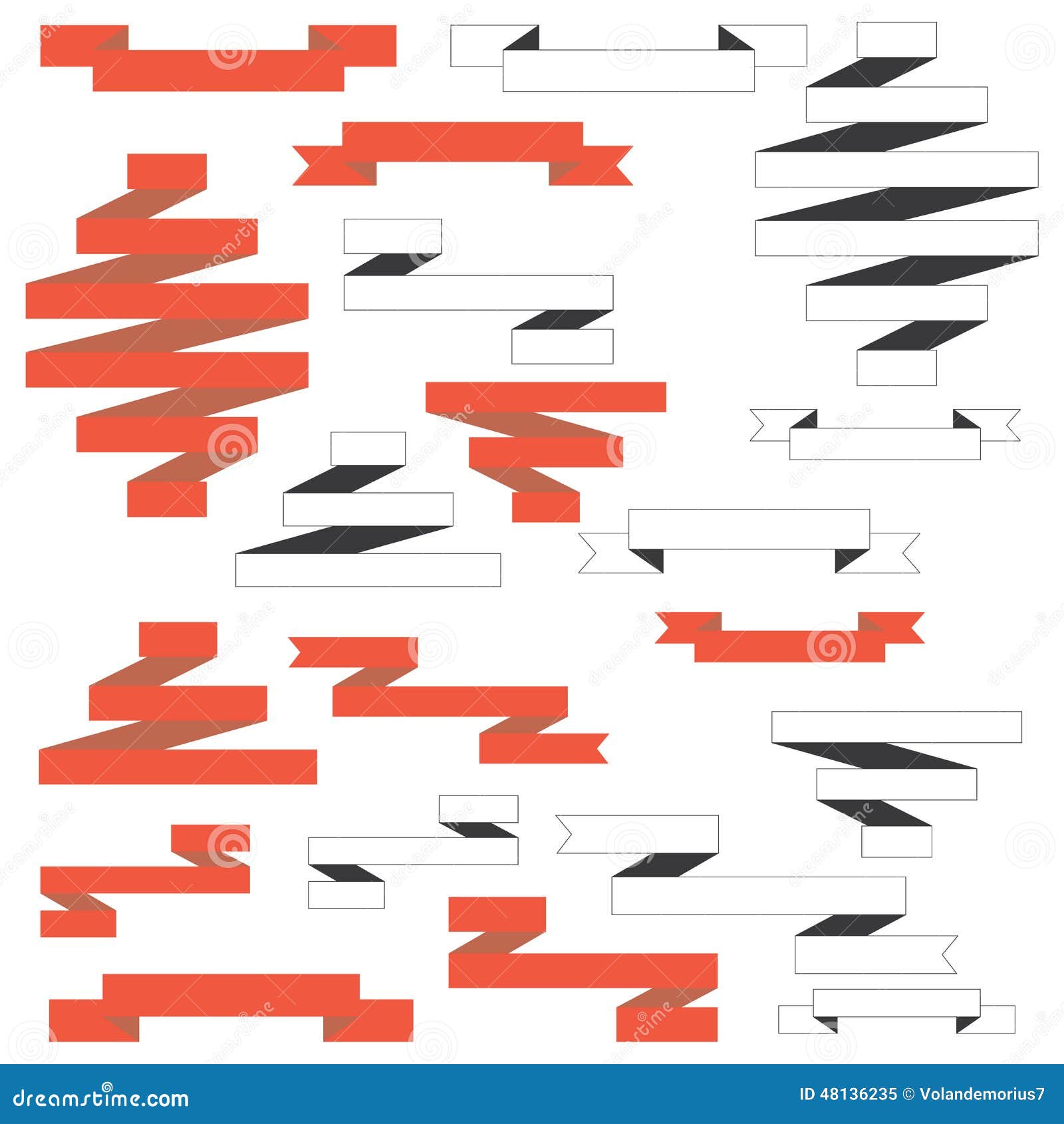 A large set of ribbons stock vector. Illustration of ribbon - 48136235