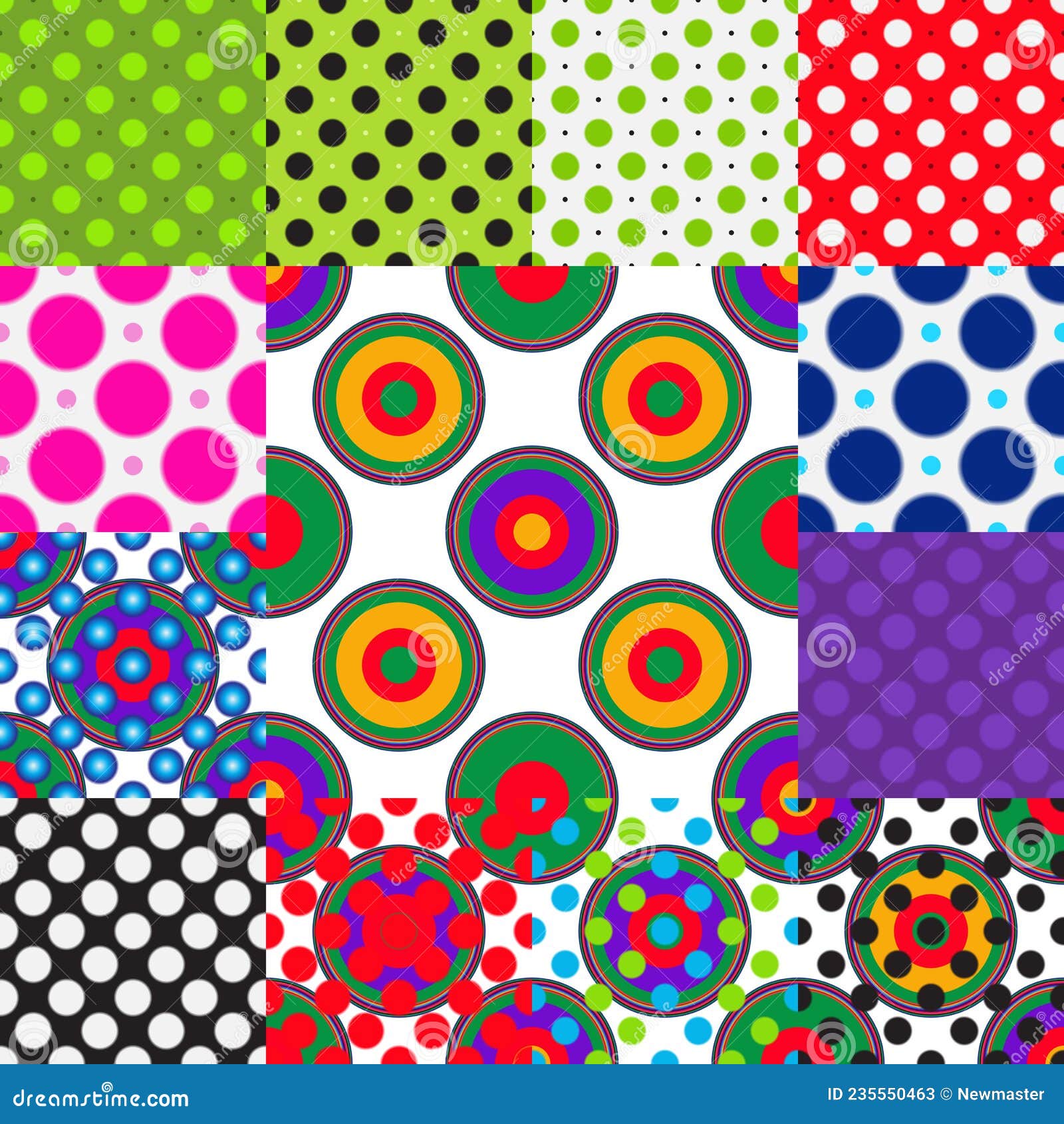 Large Set Seamless Dotted Patterns Stock Vector - Illustration of peas ...