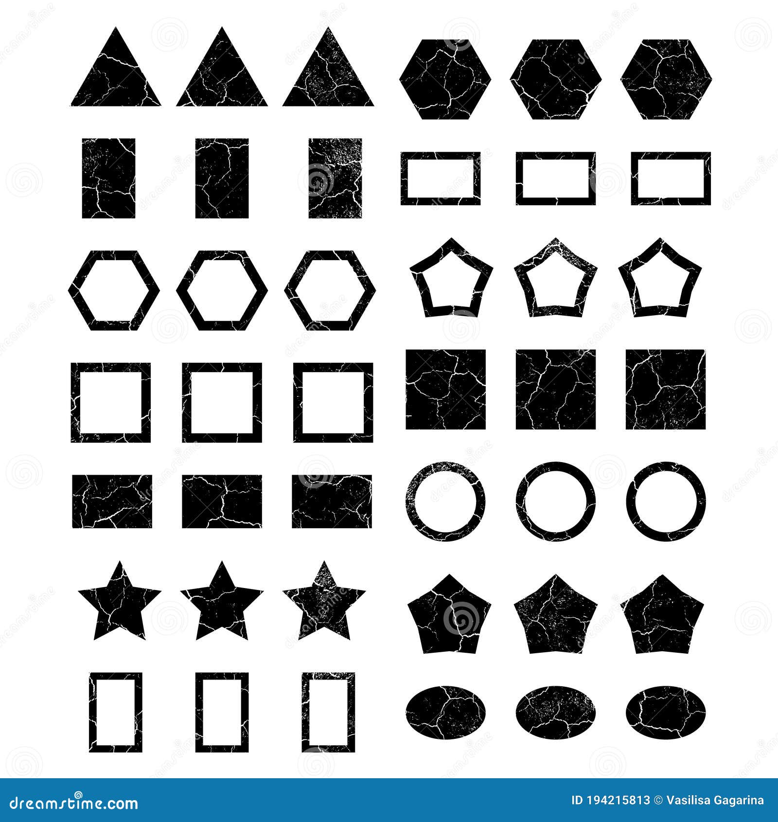A Large Set of 42 Simple Shapes and Frames with the Texture of Cracks ...