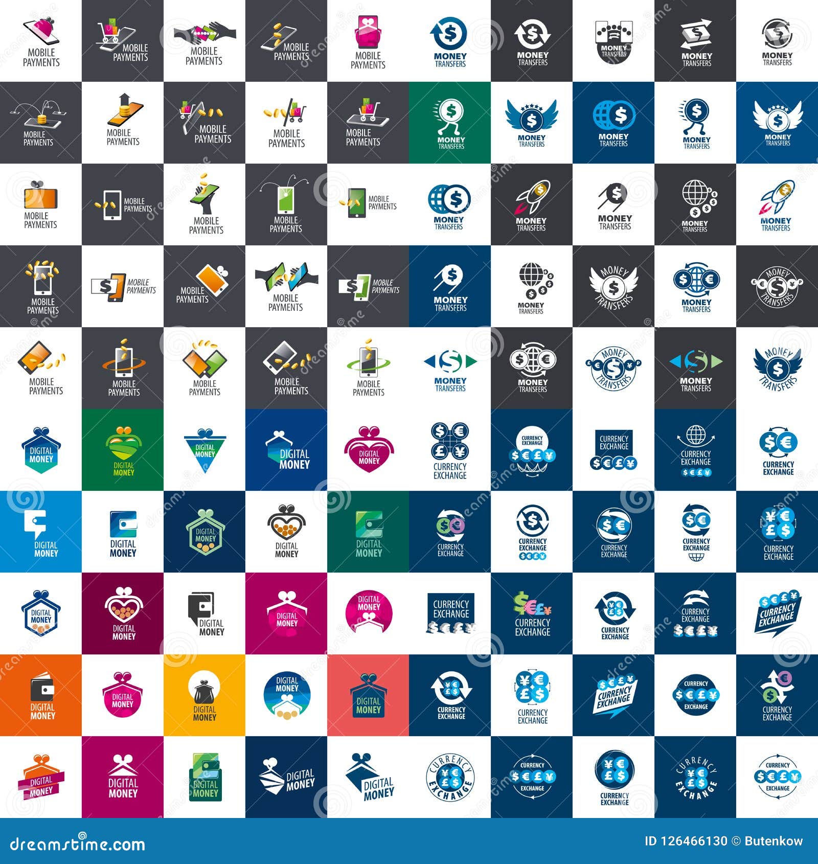 Set payment logos stock vector. Illustration of payment - 126466130